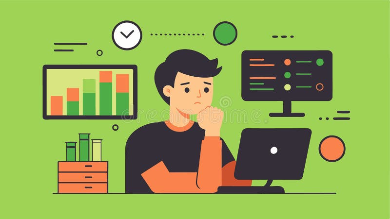 Young Guy Thinking: Analyzing Data Stock Image - Image of analysis ...