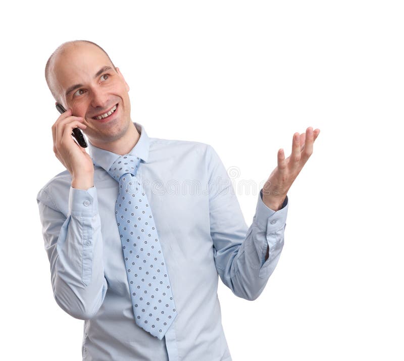 Happy Young Man Talking on Cell Phone Stock Photo - Image of discussion ...