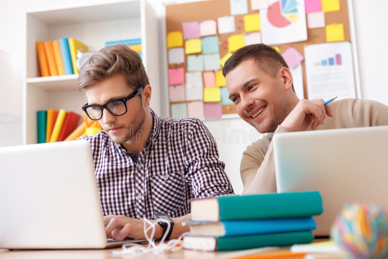 Young Guys Studying for Exams at Home Stock Image - Image of casual ...