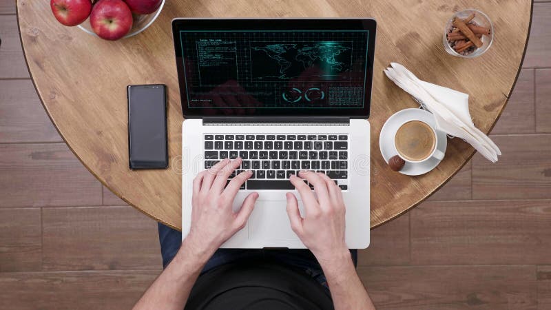 Young Hacker Breaking into Database Server on Computer Stock Video ...