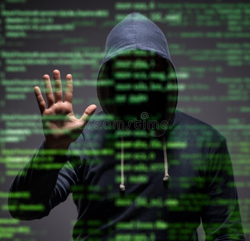 Young Hacker in Data Security Concept Stock Photo - Image of dark ...