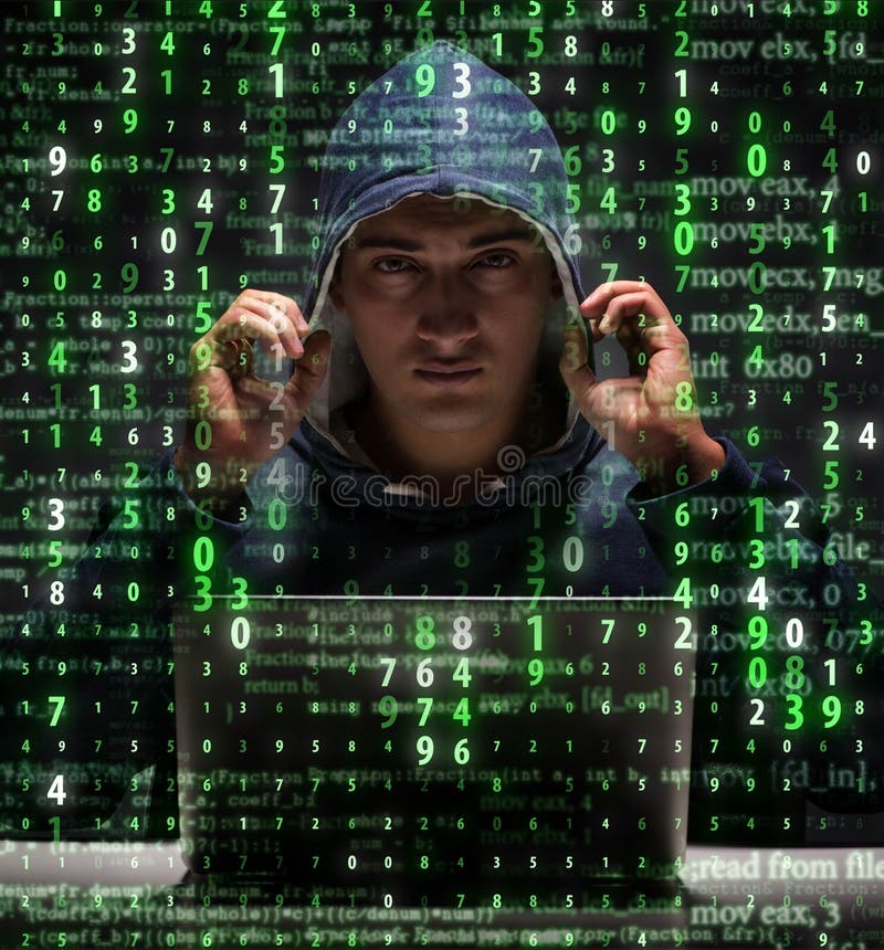 Young Hacker in Data Security Concept Stock Image - Image of code ...