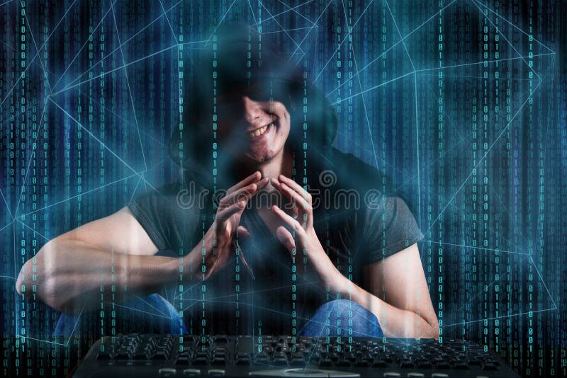 The Young Hacker in Digital Security Concept Stock Image - Image of ...