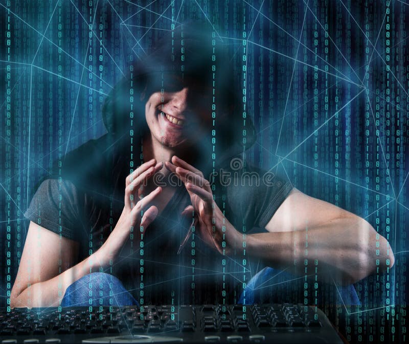 Young Hacker in Digital Security Concept Stock Photo - Image of hack ...