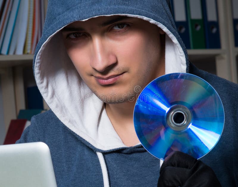 Young Hacker Hacking into Computer at Night Stock Photo - Image of ...
