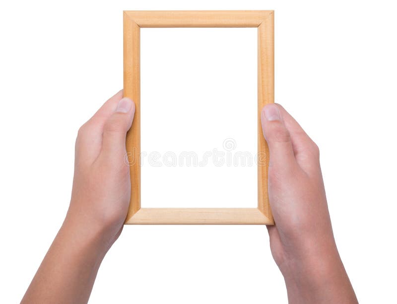 Young Hands Holding Photo Frame. Isolated on White Stock Photo - Image ...