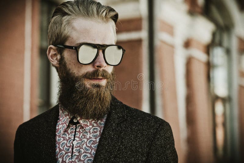 Young Handsome Attractive Bearded Model Man Stock Photo - Image of ...