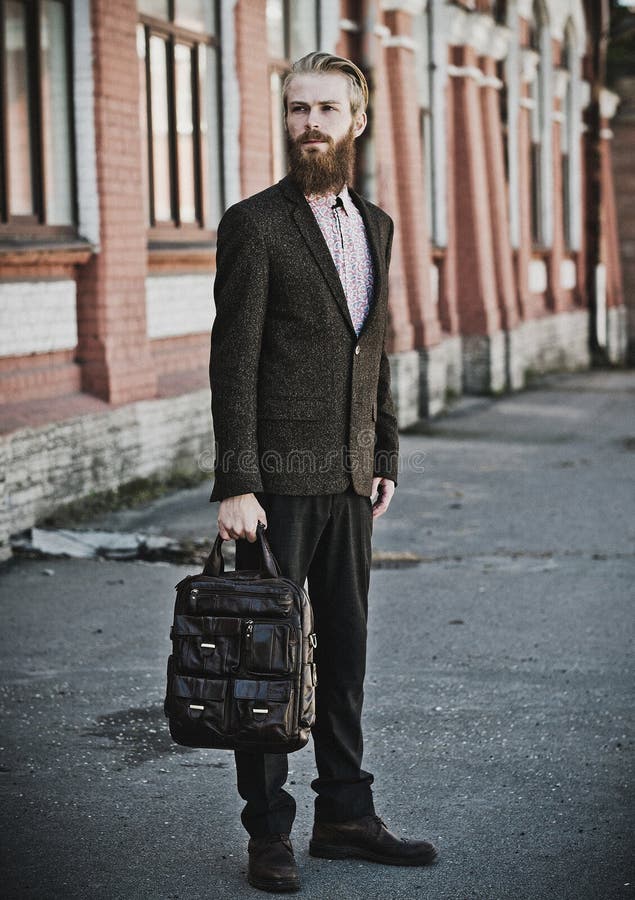 Young Handsome Attractive Bearded Model Man Stock Image - Image of ...