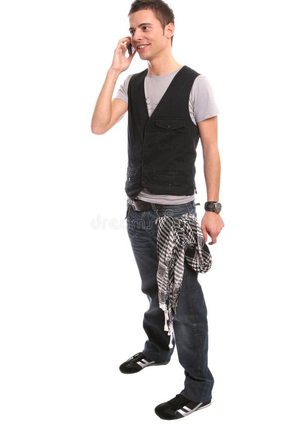 Young Handsome Boy Calling on Cellphone Stock Photo - Image of friendly ...