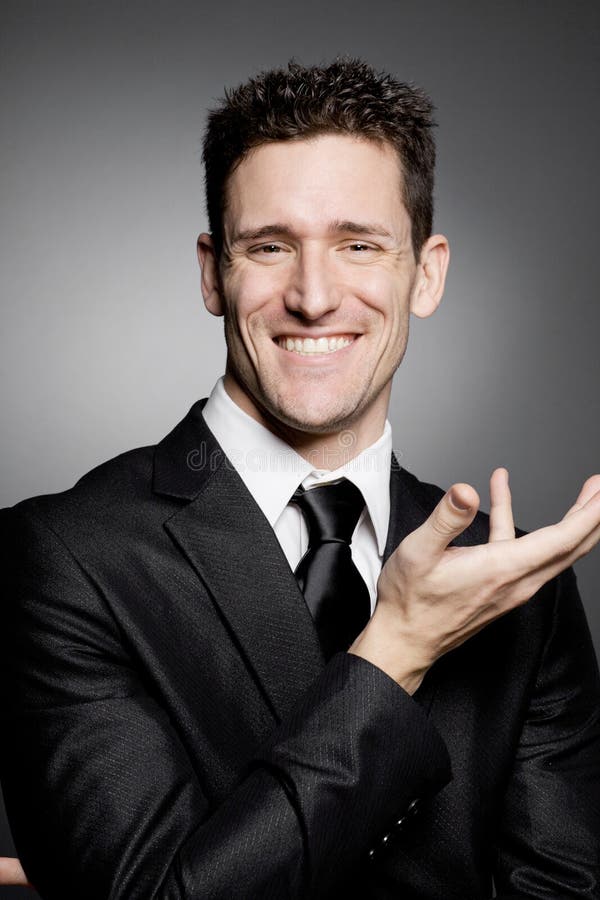 Young Handsome Businessman. Stock Image - Image of expression, looking ...