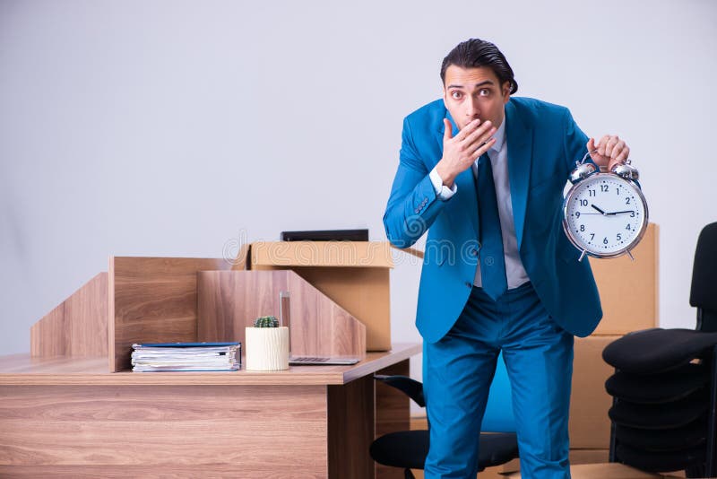 Young Handsome Businessman Being Fired from His Work Stock Image ...