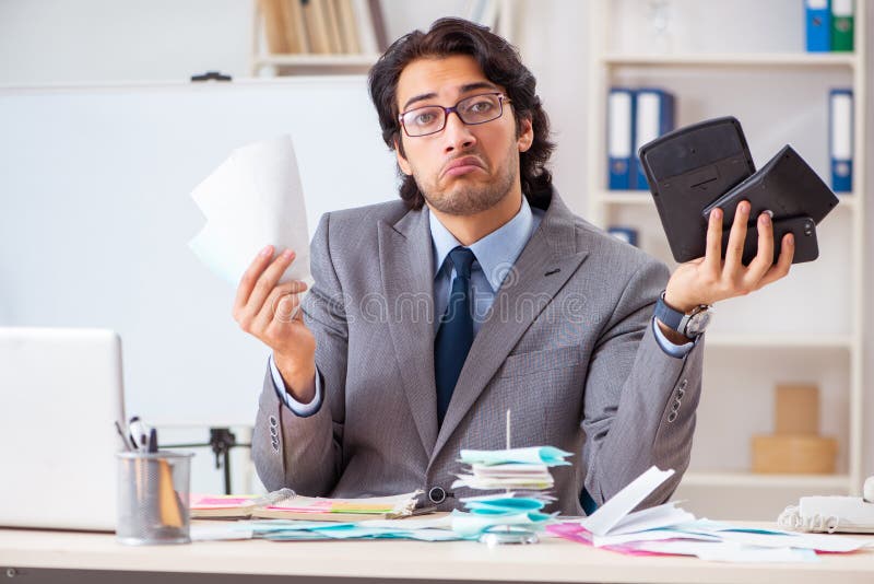The Young Handsome Businessman in Budget Planning Concept Stock Image ...