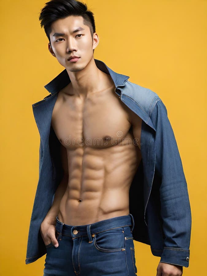 Young Handsome Chinese Man Posing in Studio Stock Illustration ...