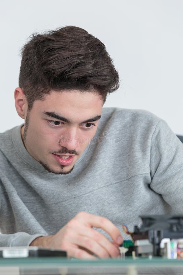 Handsome Man with Computer at Home Stock Image - Image of lifestyle ...