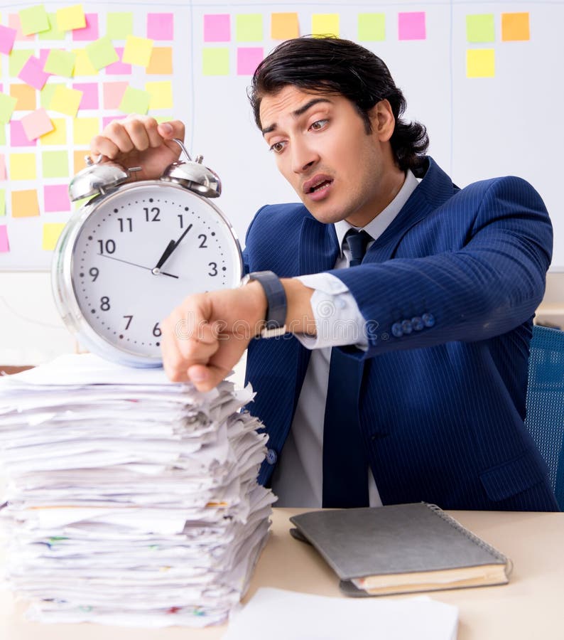 Young Handsome Employee in Front of Whiteboard with To-do List Stock ...