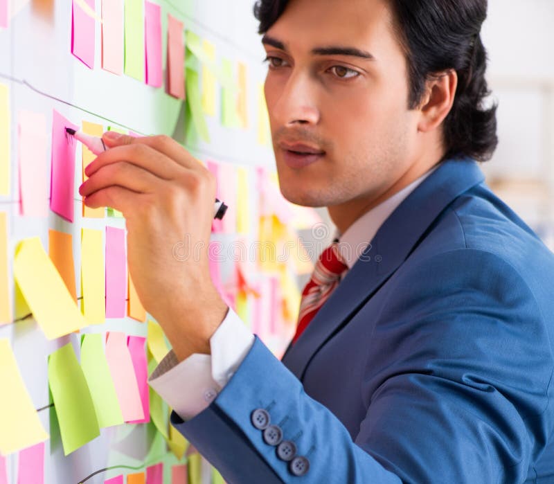Young Handsome Employee with Many Conflicting Priorities Stock Photo ...