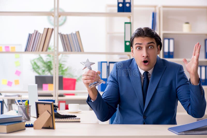 Young Handsome Employee in the Office Stock Image - Image of office ...