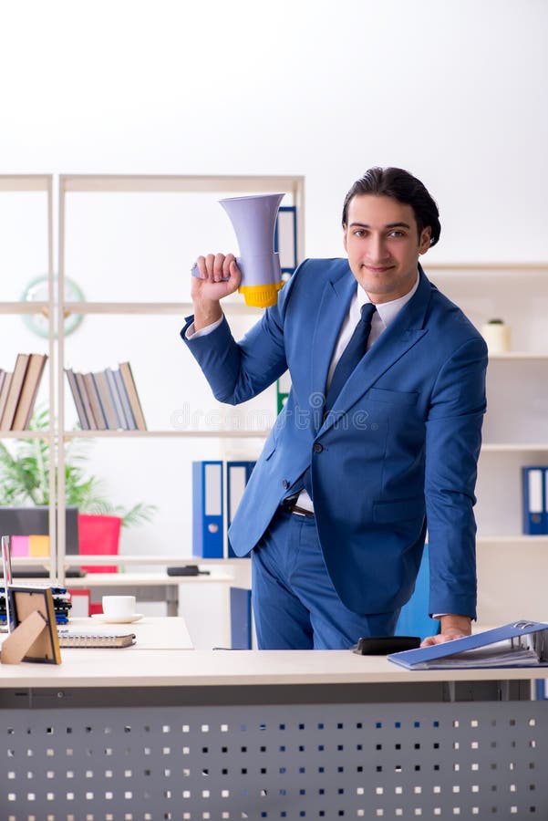 Young Handsome Employee in the Office Stock Image - Image of lawyer ...