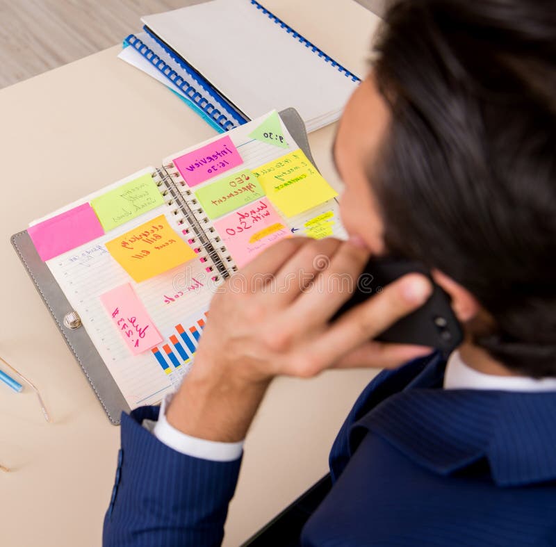 Young Handsome Employee Planning His Work Activity Stock Image - Image ...