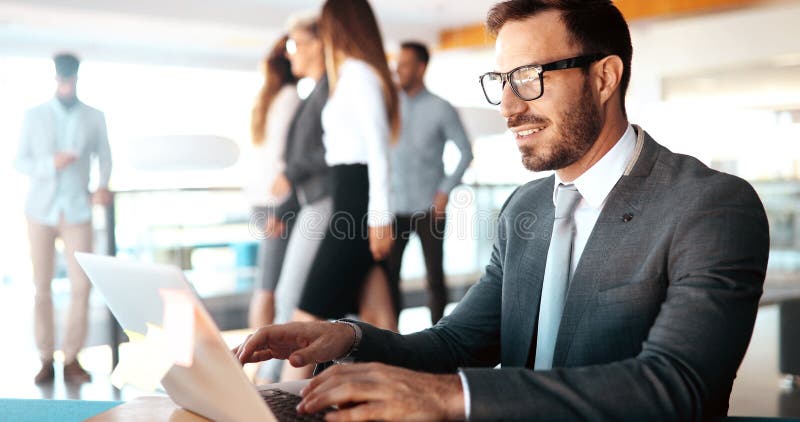 Young Employee Working on Computer during Working Day in Office Stock ...