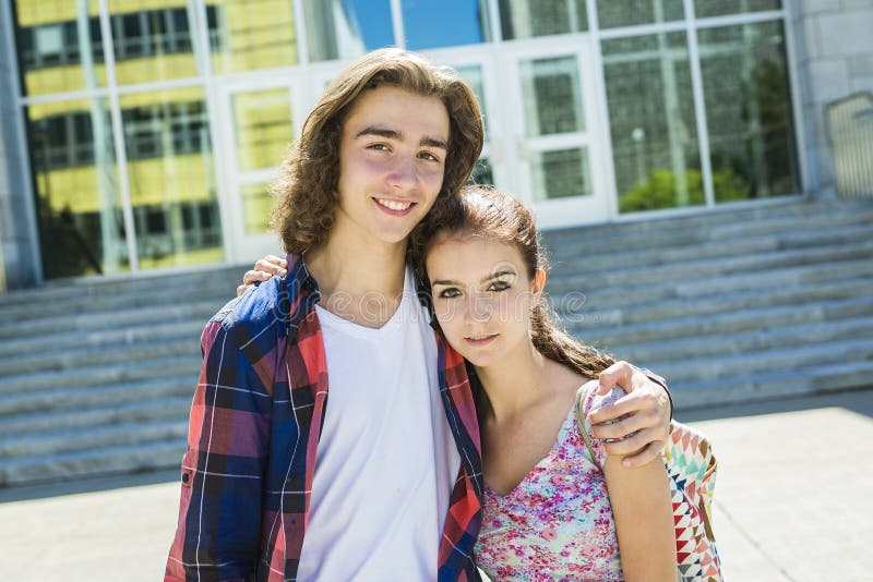 Young Handsome Friend Student at the College Stock Image - Image of ...