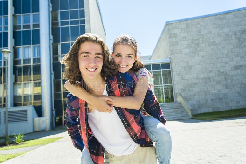 Young Handsome Friend Student at the College Stock Image - Image of ...