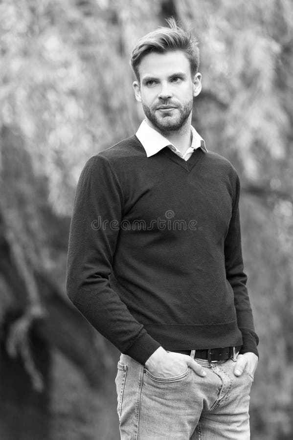 Young Handsome Guy in Casual Style Outdoor Stock Image - Image of ...