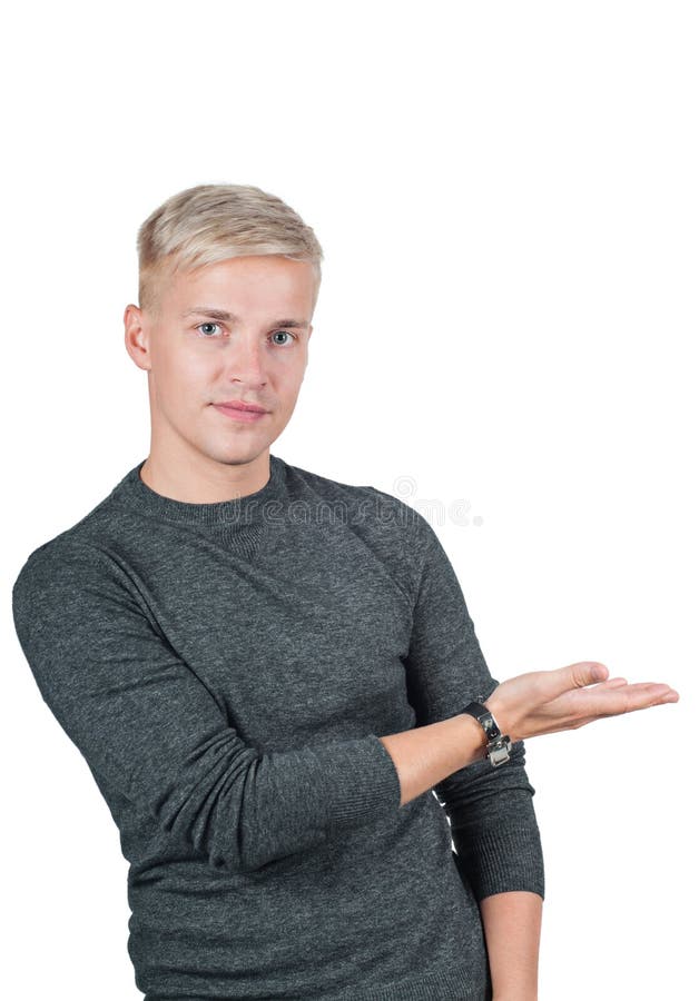 Young Handsome Guy Holding Something Stock Image - Image of handsome ...