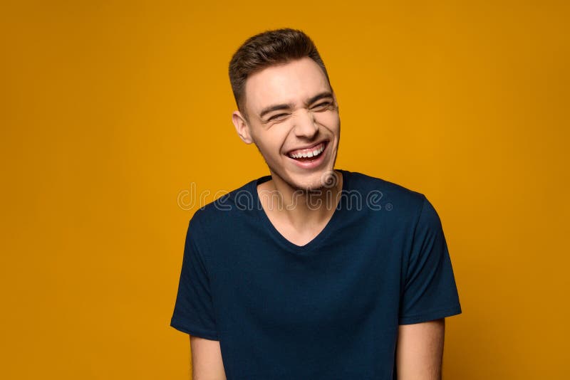 Young Handsome Guy Laughing Isolated Stock Image Image Of Clothes