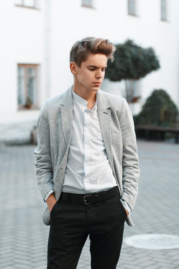 Young Handsome Guy in Stylish Clothes Stock Photo - Image of outdoor ...