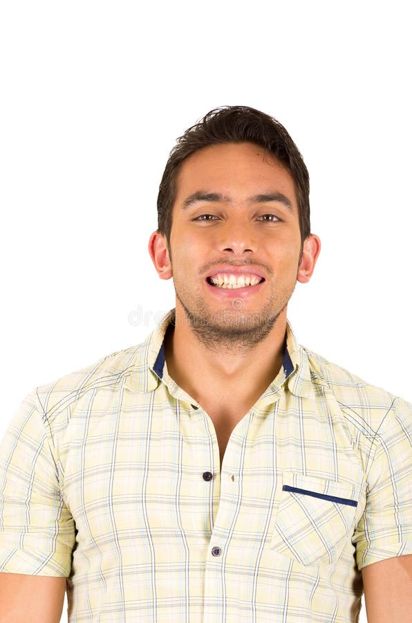 Young Handsome Hispanic Man Smiling Stock Photo - Image of cheerful ...