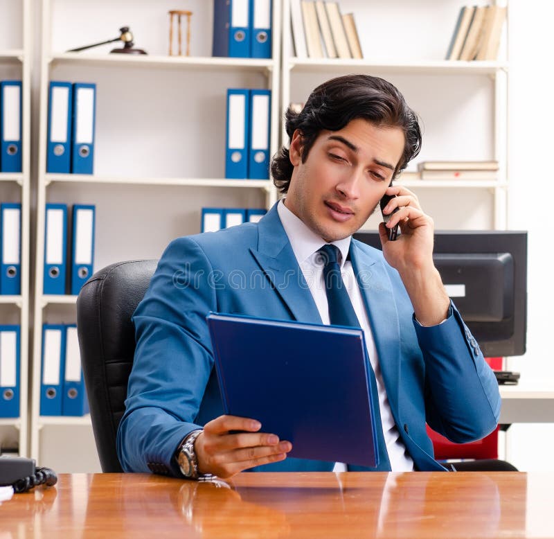 Young Handsome Judge Sitting in Courtroom Stock Image - Image of ...