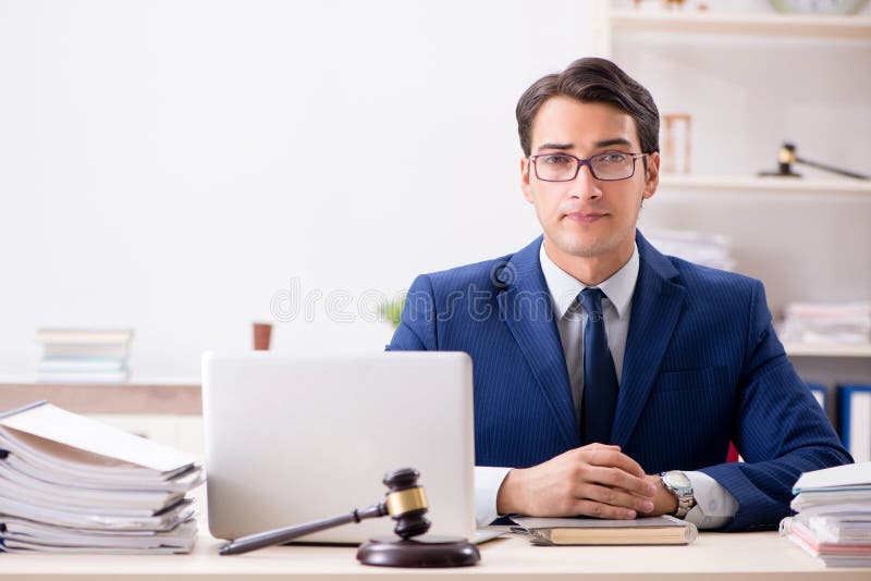 The Young Handsome Judge Working in Court Stock Photo - Image of lawyer ...
