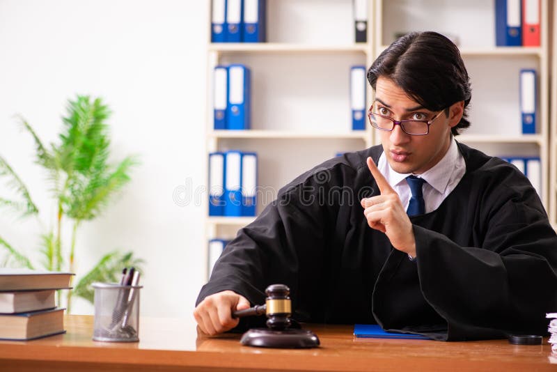 The Young Handsome Judge Working in Court Stock Photo - Image of ...