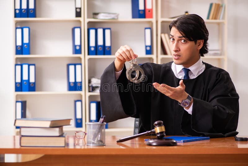 Young Handsome Judge Working in Court Stock Photo - Image of ...