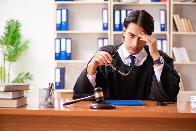 The Young Handsome Judge Working in Court Stock Photo - Image of court ...