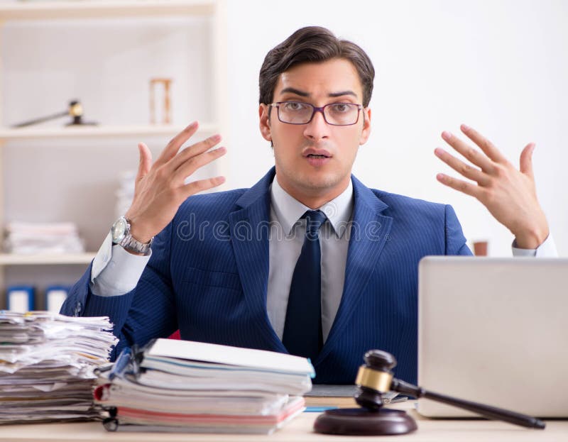 Young Handsome Judge Working in Court Stock Photo - Image of legally ...