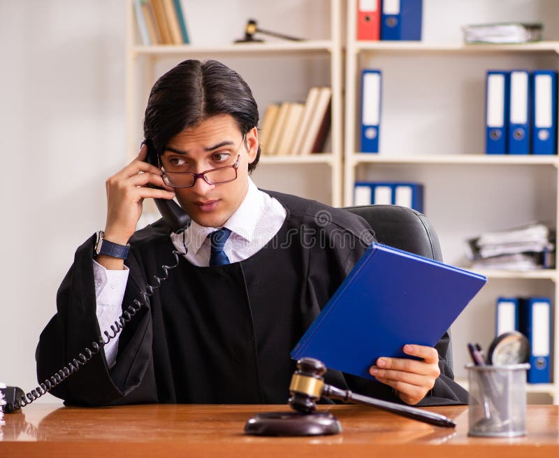 Young Handsome Judge Working in Court Stock Photo - Image of judge ...