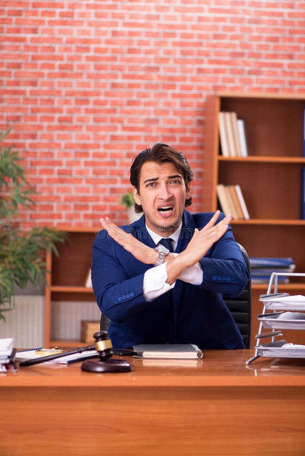The Young Handsome Lawyer Working in His Office Stock Image - Image of ...