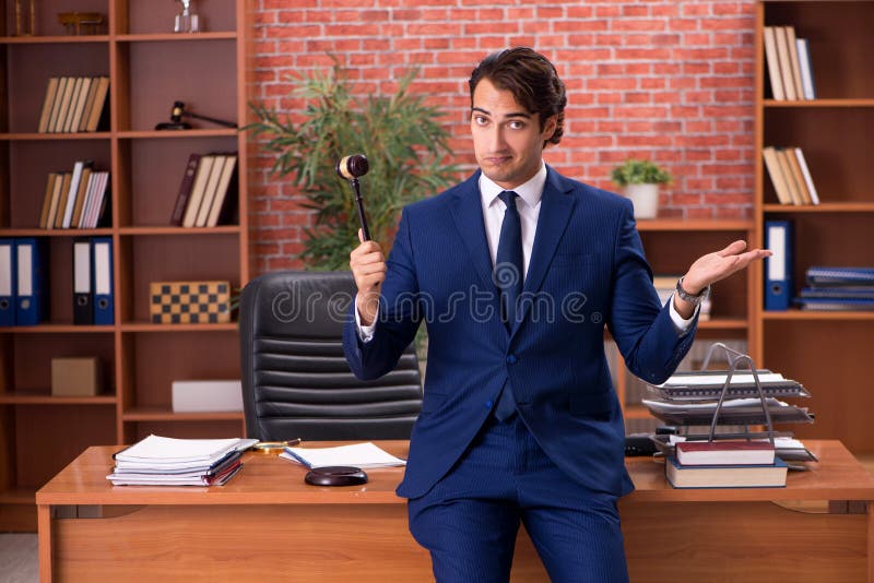 The Young Handsome Lawyer Working in His Office Stock Photo - Image of ...