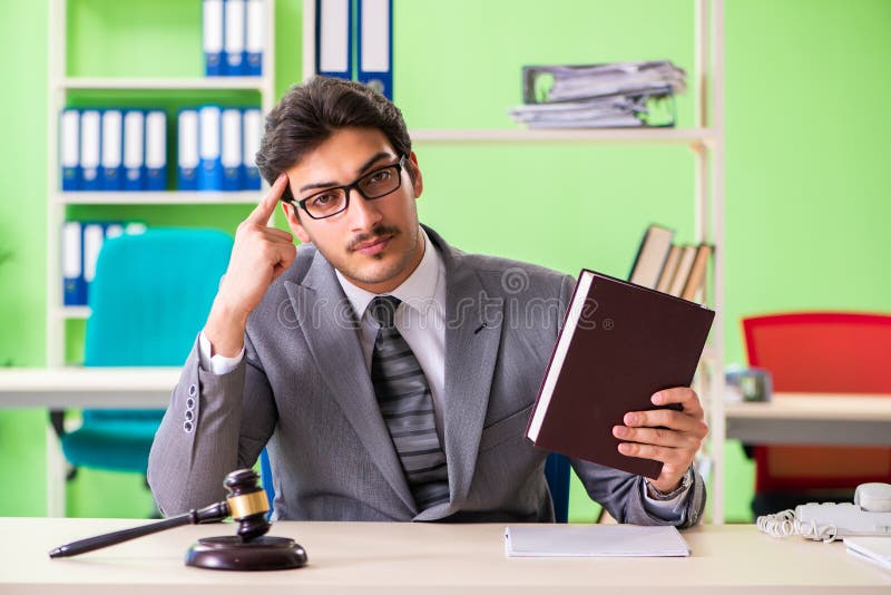 The Young Handsome Lawyer Working in the Office Stock Image - Image of ...