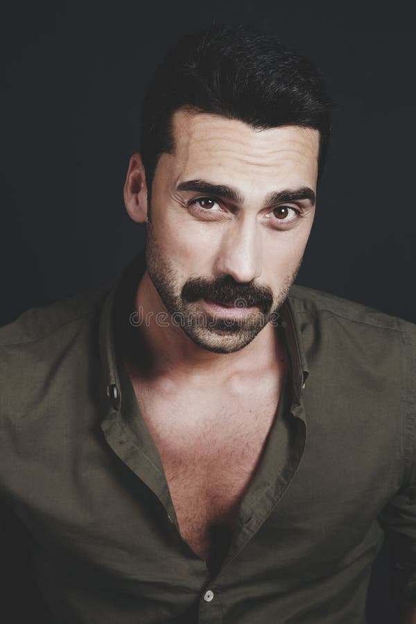 Young Handsome Man with Beard and Mustache Studio Portrait Stock Photo ... Young Handsome Man with Beard and Mustache Studio Portrait Stock Photo ...