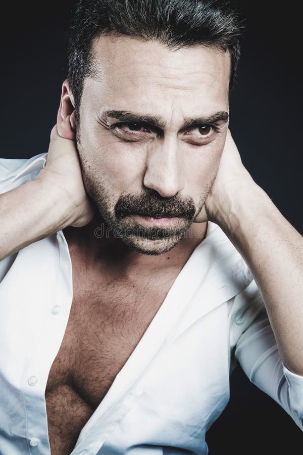 Young Handsome Man with Beard and Mustache Studio Portrait Stock Photo ... Young Handsome Man with Beard and Mustache Studio Portrait Stock Photo ...