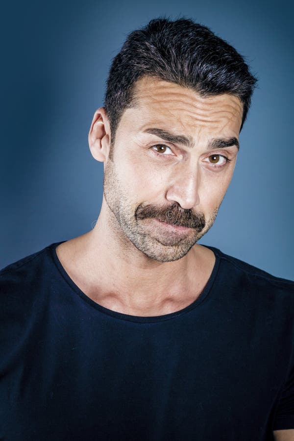 Young Handsome Man with Beard and Mustache Studio Portrait Stock Photo ... Young Handsome Man with Beard and Mustache Studio Portrait Stock Photo ...