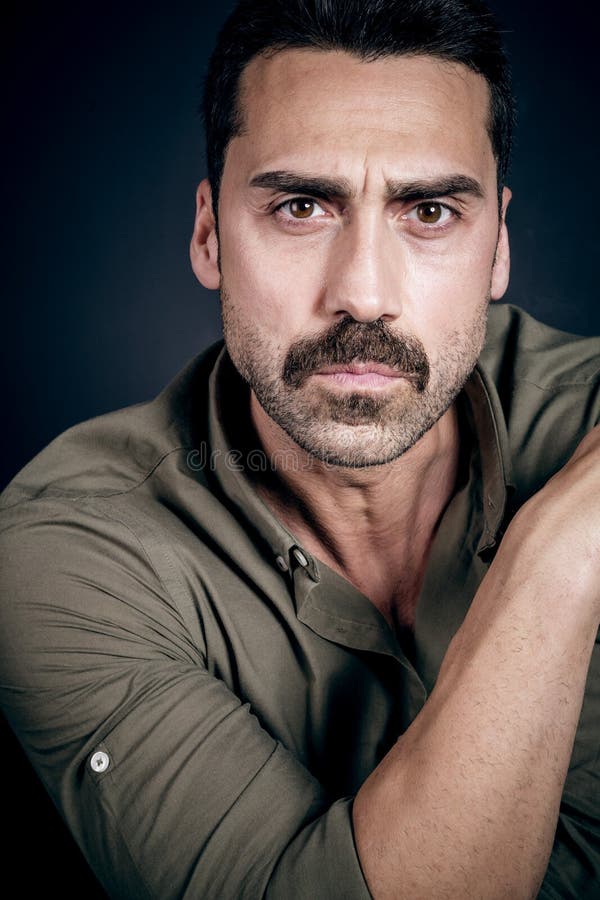 Young Handsome Man with Beard and Mustache Studio Portrait Stock Image ... Young Handsome Man with Beard and Mustache Studio Portrait Stock Image ...