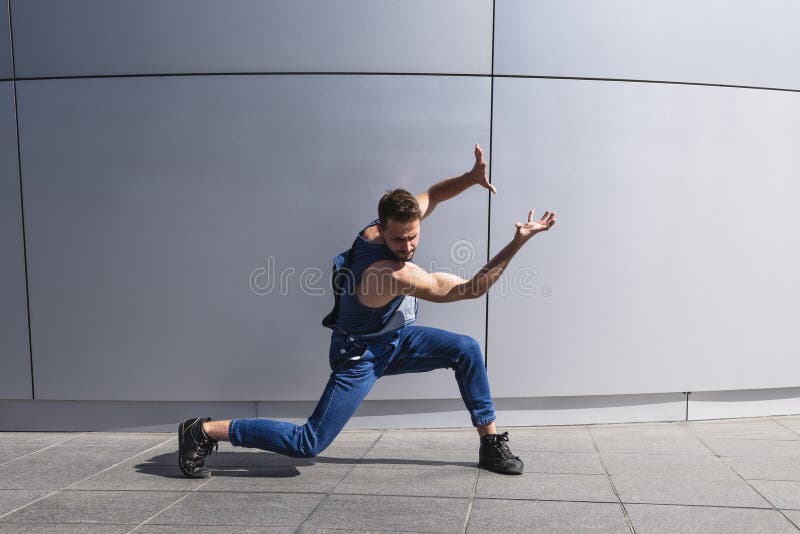 Young Handsome Man Dancer Shows Contemporary Dance Stock Photo - Image ...