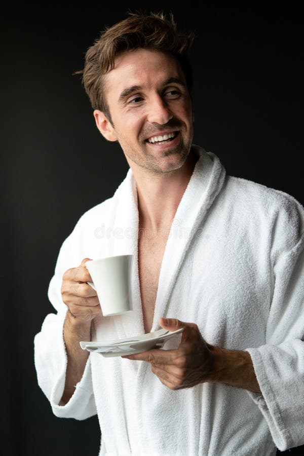 Sexy Handsome Young Man Bed Coffee Tea Cup Stock Photos - Free ...