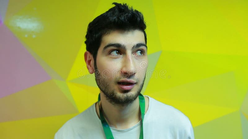 Young Handsome Man Giving an Interview on Camera Stock Video - Video of ...