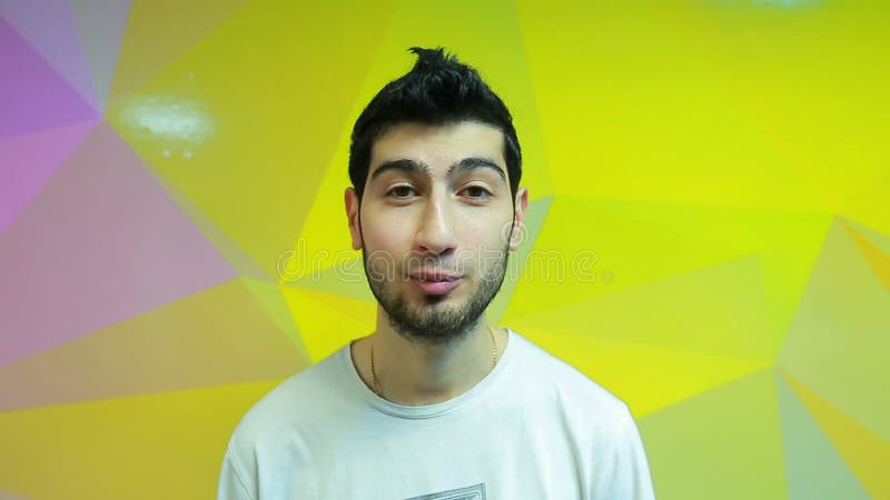 Young Handsome Man Giving an Interview on Camera Stock Video - Video of ...