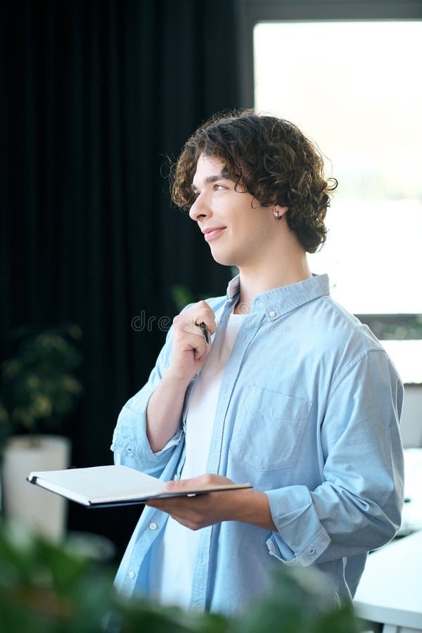 Young Handsome Man Reflecting on Ideas Stock Image - Image of stylish ...